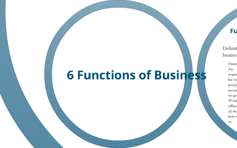 6 Functions of Business by J N on Prezi