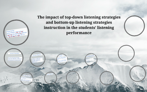 The impact of top-down listening strategies and bottom-up li by ...