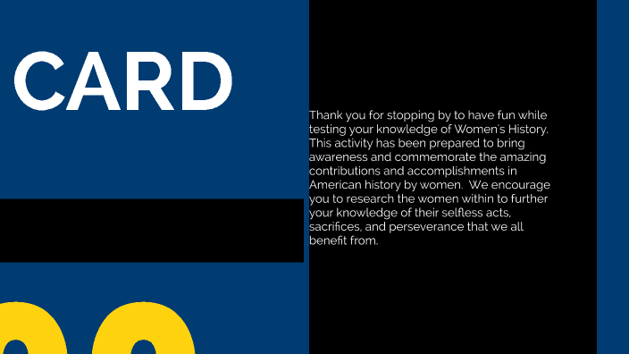 Ginnie Mae's Women's History Month Jeopardy by Tiera Harris on Prezi