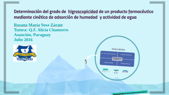 DETERMINACION DEL GRADO DE HIGROSCOPICIDAD DE UN PRODUCTO F by Rosana ...
