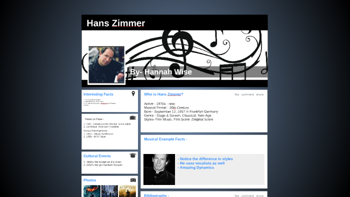 Who is Hans Zimmer? by hannah wise on Prezi