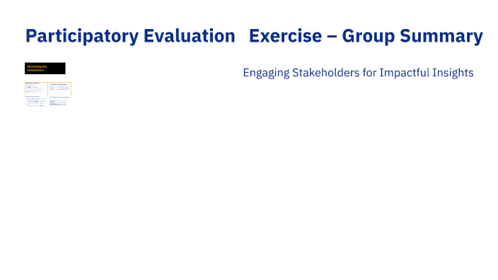 Participatory Evaluation Exercise by Yu Zhang on Prezi