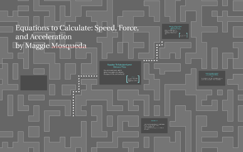 Equations to Calculate: Speed, Force, and Acceleration by Maggie ...