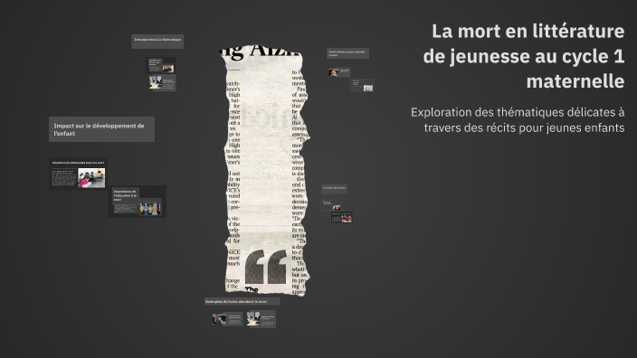 La mort en littérature de jeunesse au cycle 1 maternelle by Lucie Vchrn ...