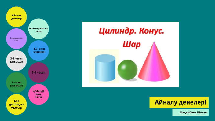 Айналу денелер by Shokan Makambaev on Prezi