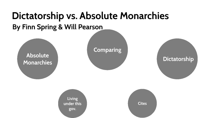 Dictatorship vs. Absolute Monarchies by Finn Spring on Prezi