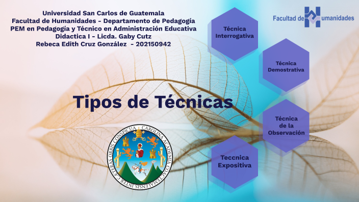 Tipos de Técnicas by Rebeca Cruz on Prezi