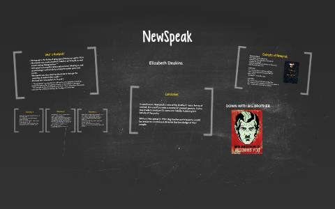 Newspeak is the fictional language of Oceania used in 1984 by Elizabeth ...