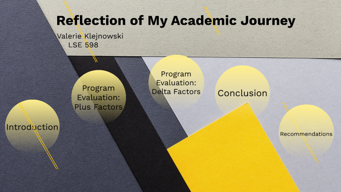Reflection of My Academic Journey by Valerie Klejnowski