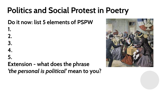 Politics and Social Protest in Poetry by Laura Mathews on Prezi