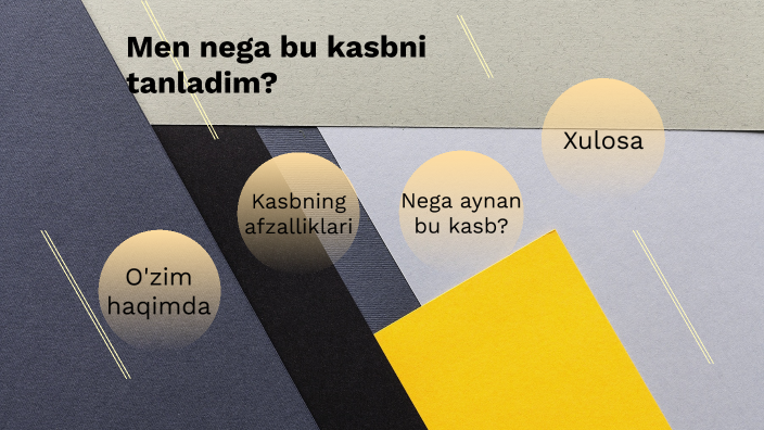 Men nega bu kasbni tanladim? by farangiz avazova on Prezi