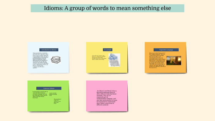 Idioms: A group of words to mean something else by Reiko Markham on Prezi
