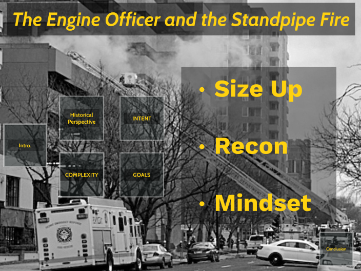 The Engine Officer and the Standpipe Fire; Size Up, Recon and Mindset ...
