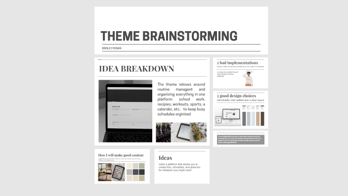 Theme brainstorming by Brinley Ronan on Prezi
