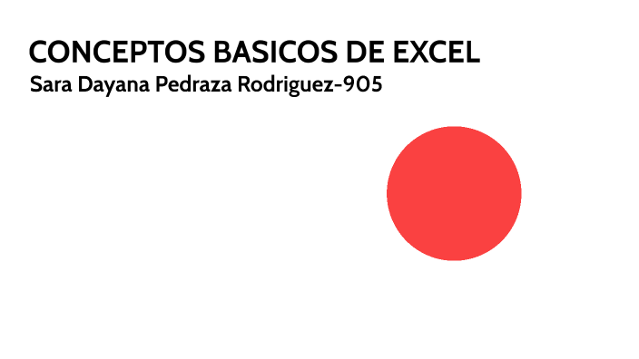CONCEPTOS BASICOS EN EXCEL by Sara Pedraza on Prezi