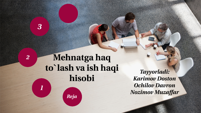 Mehnatga haq to`lash va ish haqi hisobi by Dilbek Karimov on Prezi