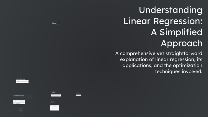 Understanding Linear Regression: A Simplified Approach by manzan maewn ...