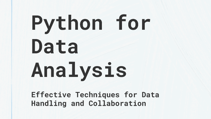 Data Analysis with Python by samantha jones on Prezi