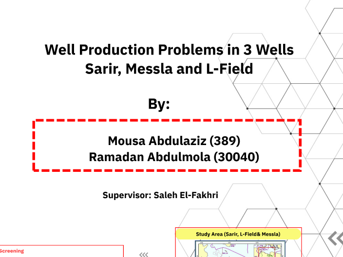 Well Production Problems in 3 Wells Sarir, Messla and L-Field by safety ...