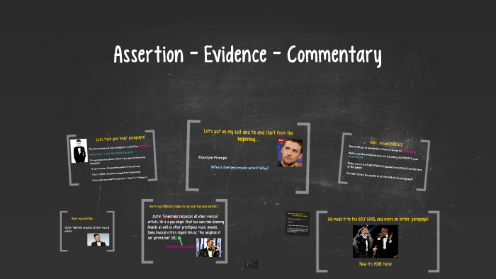 Assertion - Evidence - Commentary by Safia Moten on Prezi