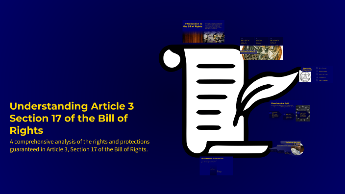 Understanding Article 3 Section 17 of the Bill of Rights by Zake Laguer ...