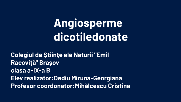 Proiect Biologie-Angiosperme dicotiledonate by DEDIU MIRUNA-GEORGIANA ...