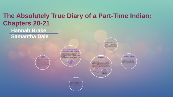 The Absolutely True Diary of a Part-Time Indian: Chapters 20 by Hannah ...