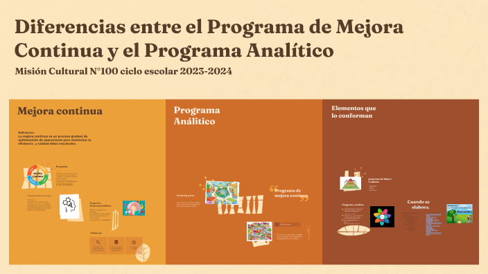 diferencias entre el programa de mejora continua y el programa ...