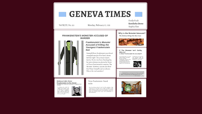 FRANKENSTEIN GUILTY OF MURDER by Sophia Koo on Prezi