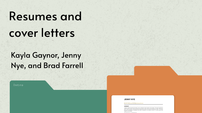 Resumes and cover letters by Kayla Gaynor on Prezi