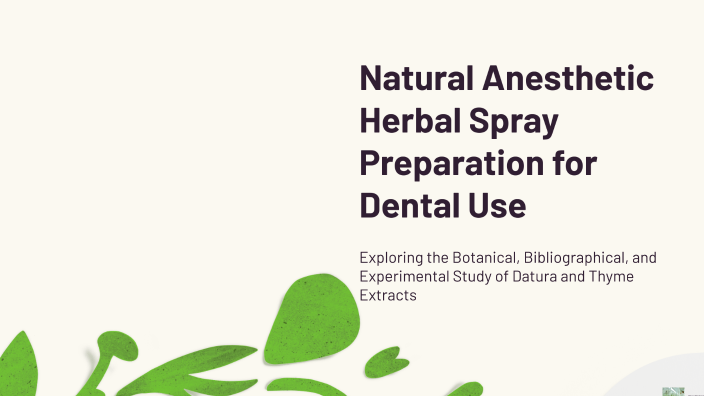 Natural Anesthetic Herbal Spray for Dental Use by hayam ben on Prezi