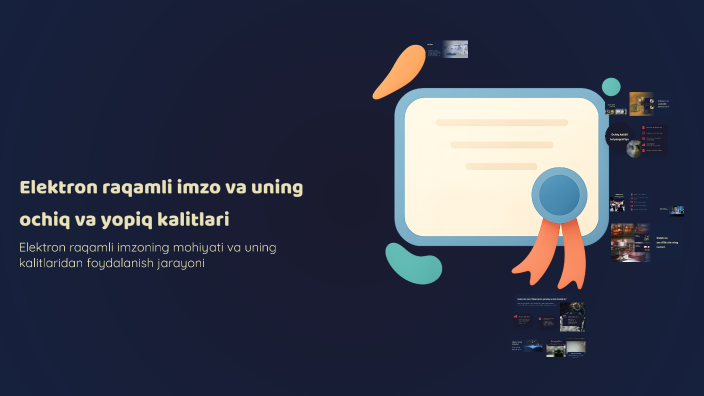 Elektron raqamli imzo va uning ochiq va yopiq kalitlari by Abdullaziz ...