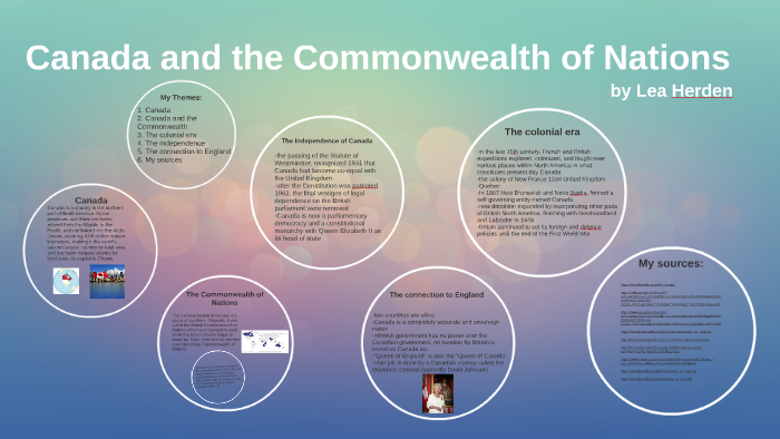 Canada and the Commonwealth of Nations by Lea Herden on Prezi