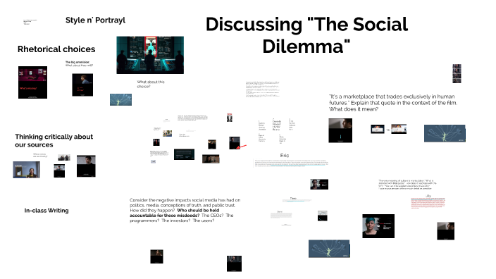 Discussing "The Social Dilemma" by Writing Rhetoric on Prezi