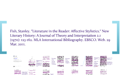 Literature in the Reader: Affective Stylistics by Faith Shaffner on Prezi