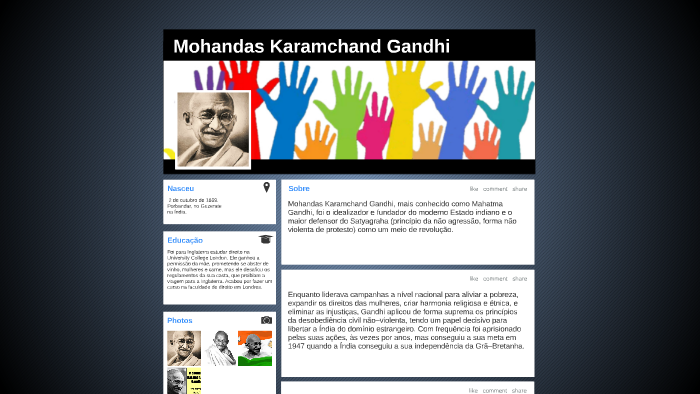 Mohandas Karamchand Gandhi, mais conhecido como Mahatma Gand by ...