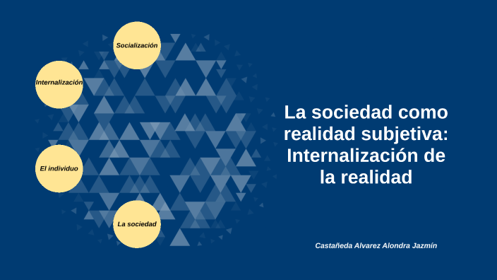 La sociedad como realidad subjetiva - Internalización de la realidad by ...