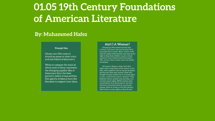1.05 19th Century Foundations of American Literature by Muhammed Hafez ...