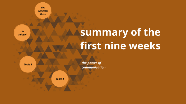 summery of the first nine weeks by alec thomas