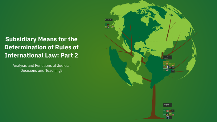 Subsidiary Means for the Determination of Rules of International Law ...