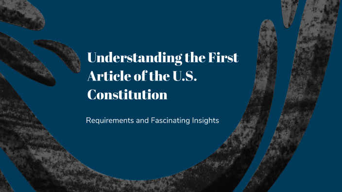 Understanding the First Article of the U.S. Constitution by Crosby ...
