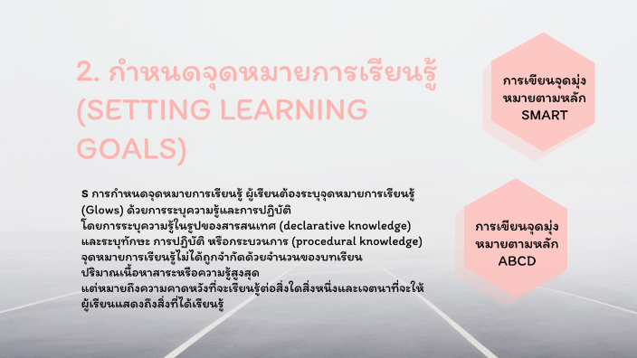 2. กำหนดจุดหมายการเรียนรู้ (SETTING LEARNING GOALS) by กาญจณศิริ อัน ...