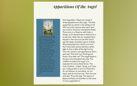 Apparitions Of the Angels by Group Fatima davis on Prezi