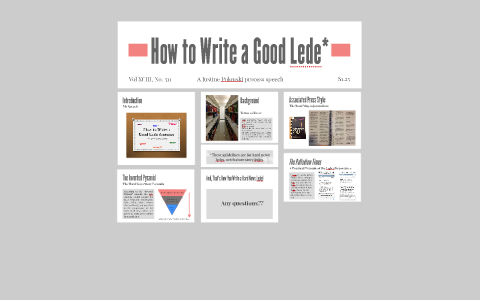 How to Write a Good Lede by Justine Polonski