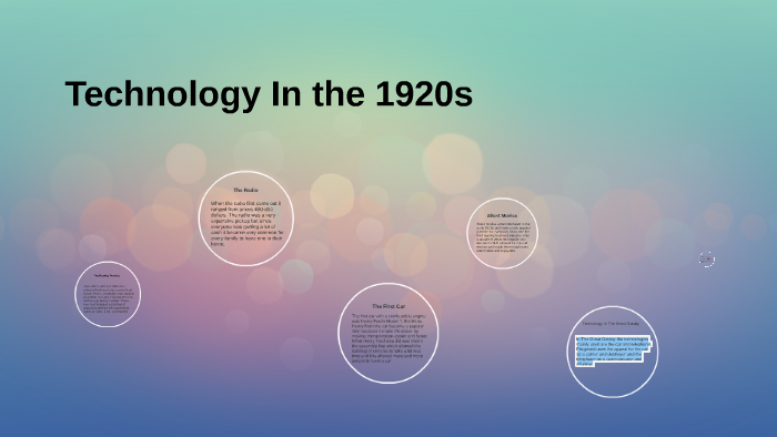 Technology In the 1920s by Joseph Sesek on Prezi