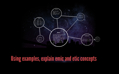 Using examples, explain emic and etic concepts by Macarena Chiriboga on ...