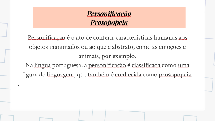 Personificação ou prosopopeia é uma figura de linguagem que by Íris ...
