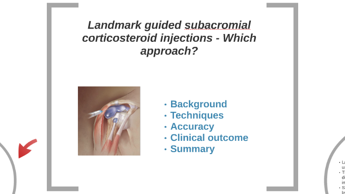 Landmark Guided Subacromial Corticosteroid Injections Which Approach By Warren Lenehan On Prezi