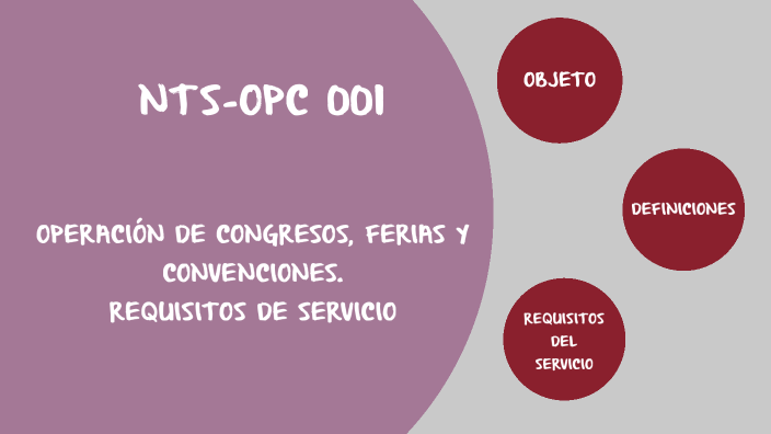 NTS OPC 001 OPERACIÓN DE CONGRESOS, FERIAS Y CONVENCIONES. REQUISITOS ...