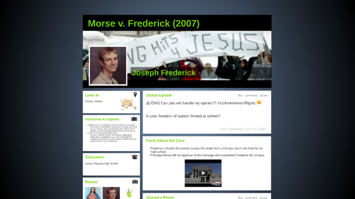 Morse v. Frederick by Jaylin Hubbert on Prezi